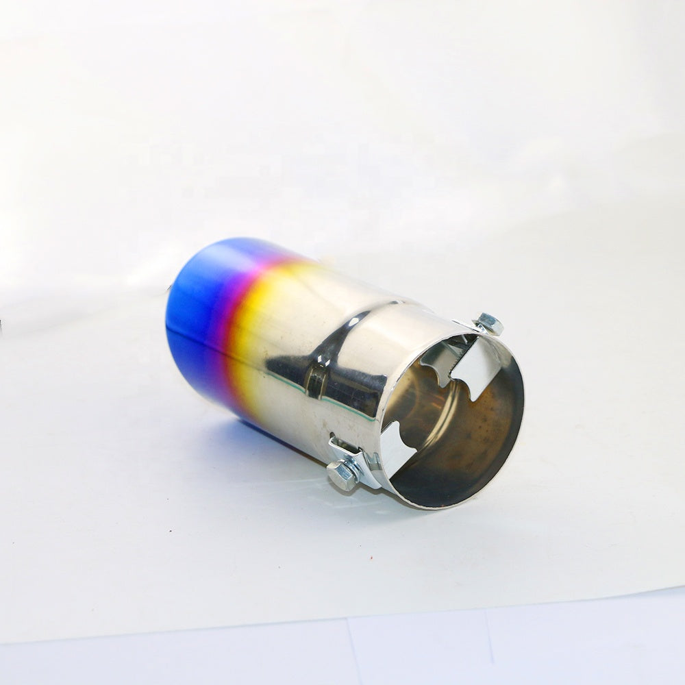 Exhaust Tip 58mm Stainless Steel Bolt-on blue Angle-cut Tip B4 – Auto ...