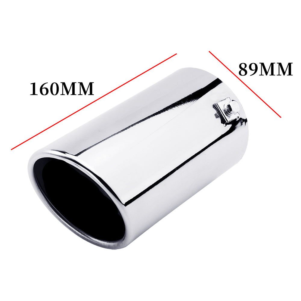 Exhaust Muffler 80mm Stainless Steel silver Straight cut Tip A20 – Auto ...