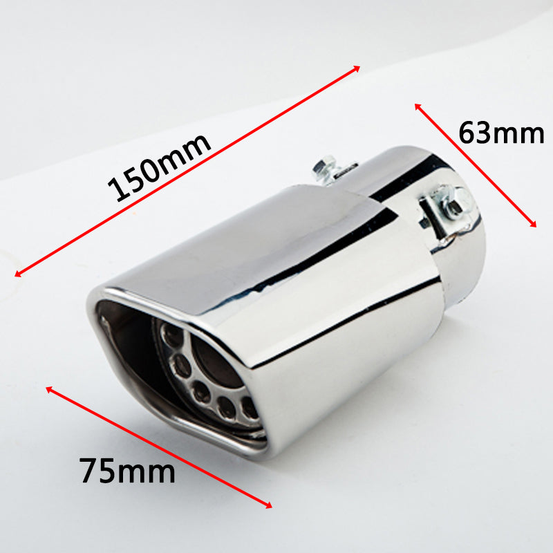 Exhaust Tip 63mm Stainless Steel Silver Angle-cut Tip A149 – Auto Pipe Work