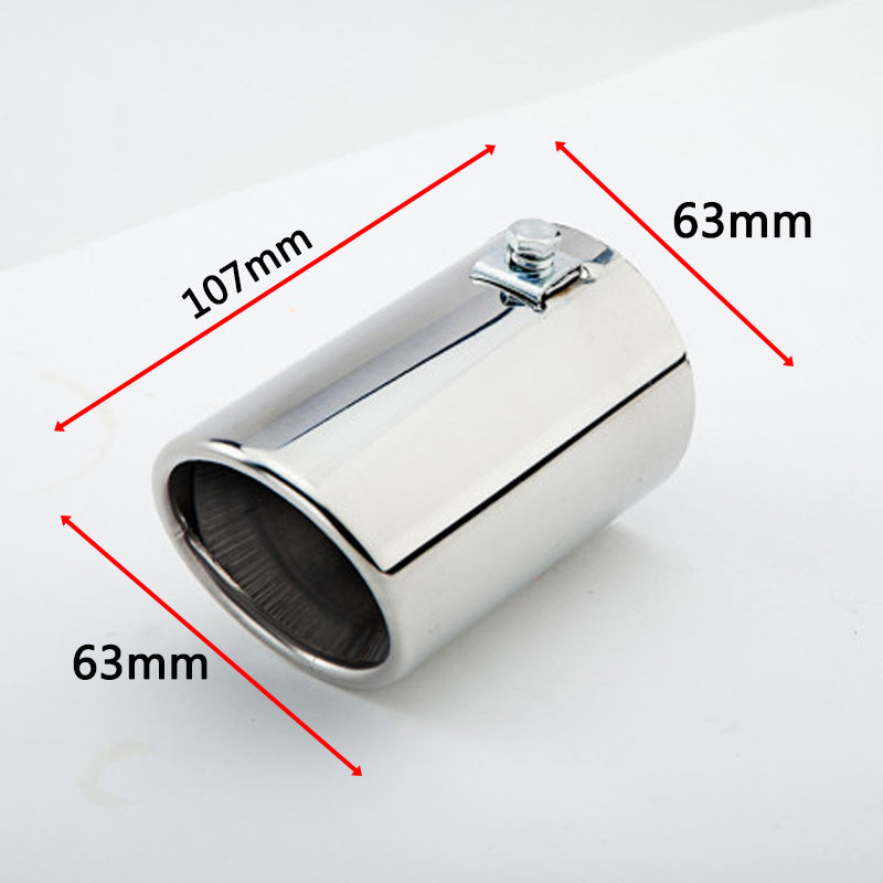 Exhaust Tip 63mm Stainless Steel silver Angle-cut Tip A21 – Auto Pipe Work