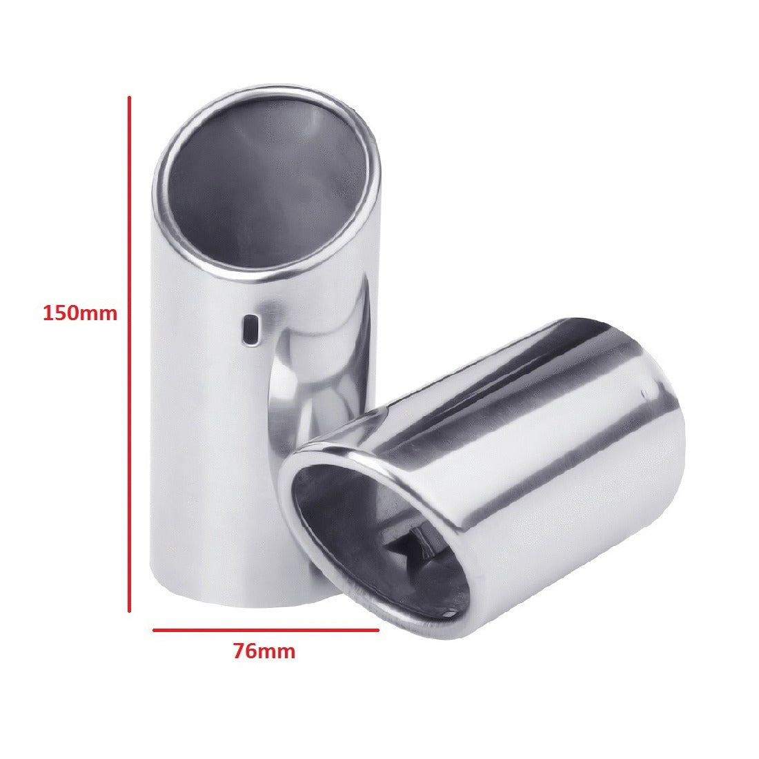 Exhaust Tip 76mm Stainless Steel silver Angle-cut Tip A011 – Auto Pipe Work