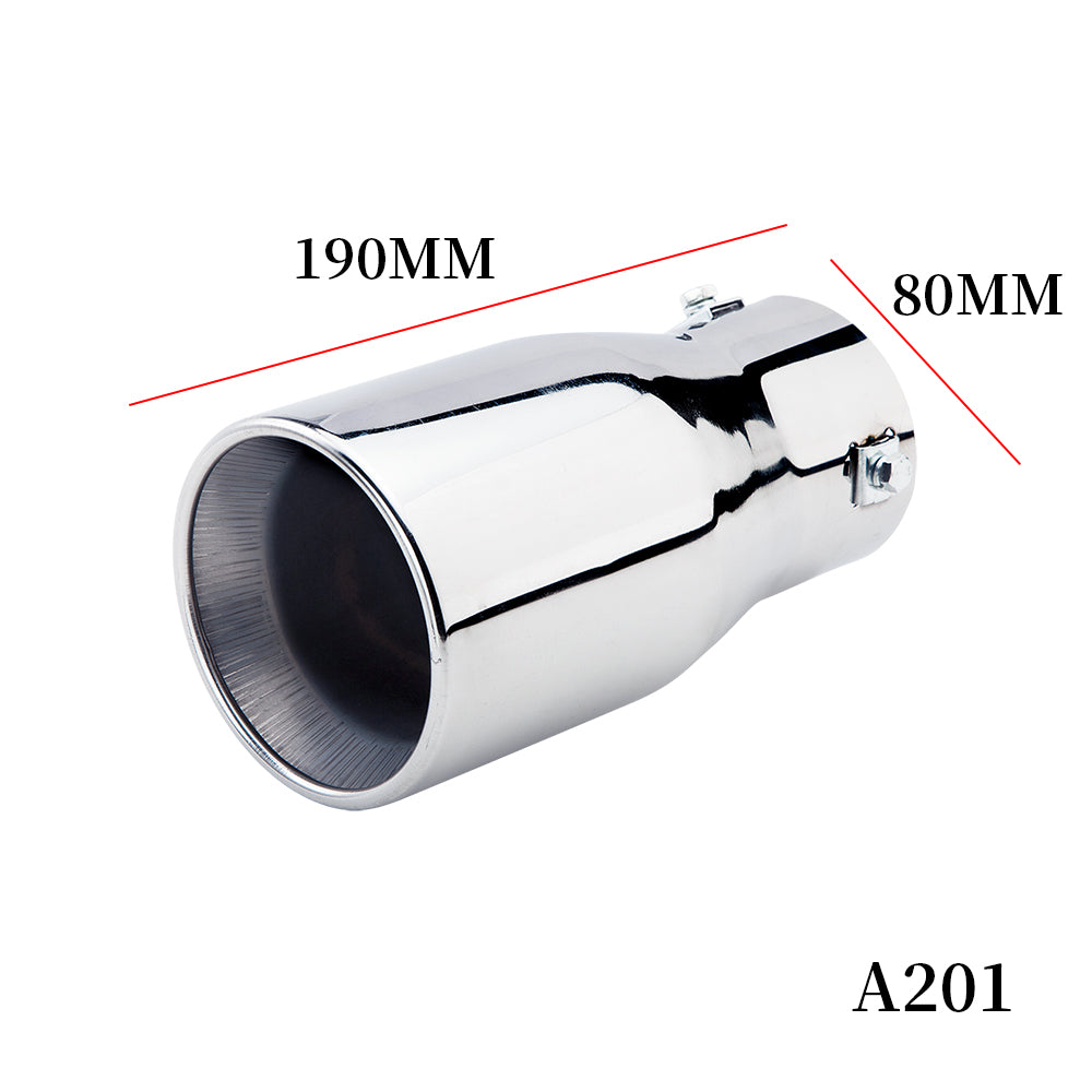 Exhaust Tip 80mm Stainless Steel silver Straight cut Tip A201 – Auto ...