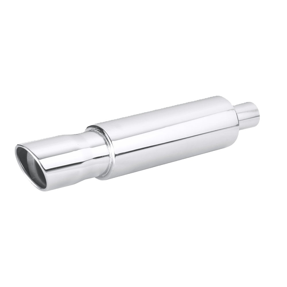 Exhaust Muffler 63mm Stainless Steel Bolt-on Silver Angle-cut Tip H228 ...