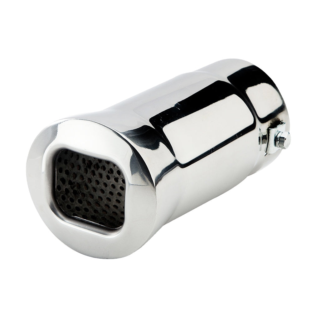Exhaust Muffler 70mm Stainless Steel Bolt-on silver Straight cut Tip A ...
