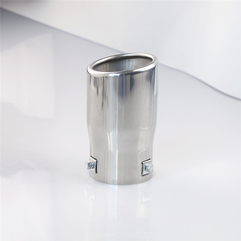 Exhaust Tip 80mm Stainless Steel silver Angle-cut Tip A8 – Auto Pipe Work